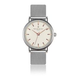 Quarzuhr PHILIPP BLANC "PA1-B010S", silber, Armbanduhren, Herren, Quarzuhr