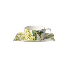 Villeroy & Boch Tasse VILLEROY & BOCH "Teetasse mit Untertasse Amazonia 230 ml bunt", bunt, B:14cm H:6,7cm, Porzellan, Trinkgef&auml;&szlig;e, Tasse, Sp&uuml;lmaschinenfest