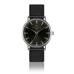 Quarzuhr PHILIPP BLANC "PA2-B040B", schwarz, Armbanduhren, Herren, Quarzuhr
