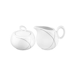 Milch- und Zuckerset Seltmann Weiden "Milch- und Zucker-Set Trio Highline 2er Set wei&szlig;-grau", bunt (wei&szlig;, grau), 2, Porzellan, Geschirr-Sets, Sp&uuml;lmaschinenfest, Mikrowellensicher