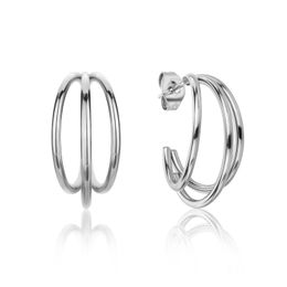 Ohrring-Set ISABELLA FORD "FE010S", silber, Ohrringe, Damen, outer diameter 20mm, Edelstahl