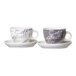 Ritzenhoff & Breker Tasse RITZENHOFF & BREKER "Cappuccino-Geschirr Cornello 4er Set bunt", bunt, B:2cm H:2cm, Porzellan, Trinkgef&auml;&szlig;e, Tasse, Sp&uuml;lmaschinengeeignet