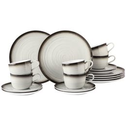 Geschirr-Set Seltmann Weiden "Kaffeeservice Terra 18er Set", bunt (corso), 18, Porzellan, Geschirr-Sets, Geschirr-Set, Sp&uuml;lmaschinenfest, Mikrowellensicher, Ofenfest