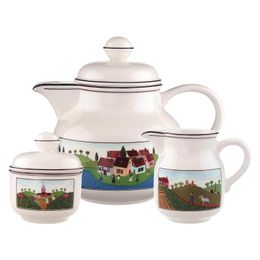 Villeroy & Boch Teekanne VILLEROY & BOCH "Tee-Set Design Naif 3er Set bunt", bunt, B:2cm H:2cm, Kannen, Sp&uuml;lmaschinengeeignet, Mikrowellengeeignet