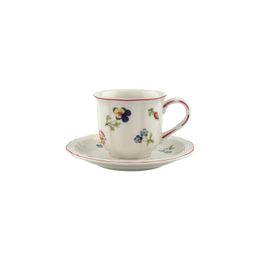 Villeroy & Boch Espressotasse VILLEROY & BOCH "Espressotasse mit Untertasse Petite Fleur 80 ml bunt", bunt, B:12,2cm H:7,5cm &Oslash;:12,2cm, Porzellan, Trinkgef&auml;&szlig;e, Espressotasse, Sp&uuml;lmaschinenfest, Mikrowellensicher