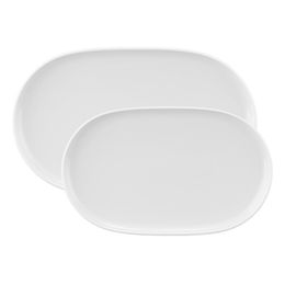 Servierplatte Seltmann Weiden "Servierplatten-Set Sento Home 2er Set wei&szlig;", wei&szlig;, B:2cm H:2cm L:2cm T:2cm, Porzellan, Servierplatten, Servierplatte, Sp&uuml;lmaschinengeeignet, Mikrowellengeeignet, Ofenfest, Salamandergeeignet, K&uuml;hlschrankgeeignet, Gefrierschrankgeeignet
