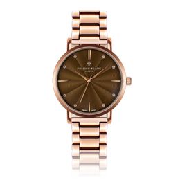 Quarzuhr PHILIPP BLANC "PB7-B068R", rose gold, Armbanduhren, Damen, Quarzuhr