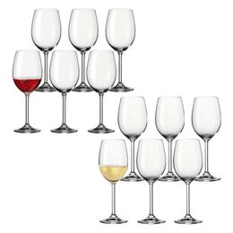 Weinglas Leonardo "Weingl&auml;ser Daily 12er Set transparent", bunt (transparent), B:2cm H:2cm, Glas, Trinkgef&auml;&szlig;e, Weinglas, Ideal f&uuml;r den Alltag, sp&uuml;lmaschinengeeignet