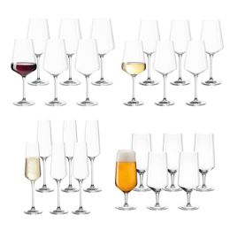 Gl&auml;ser-Set Leonardo "Gl&auml;serset Puccini 24er Set transparent", bunt (transparent), B:2cm H:2cm, Glas, Trinkgef&auml;&szlig;e, Ideal f&uuml;r den Alltag, sp&uuml;lmaschinengeeignet