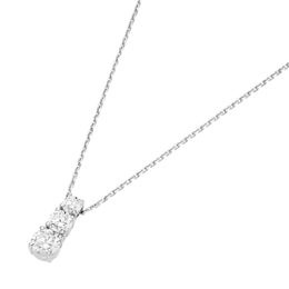 Kette mit Anh&auml;nger "mit Zirkonia", wei&szlig;, Giorgio Martello MILANO, Halsketten, Damen, 43cm, Silber 925 (Sterlingsilber)