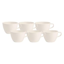 Villeroy & Boch Tasse VILLEROY & BOCH "Caf&eacute; au Lait Tassen Artesano Original 260 ml 6er Set wei&szlig;", wei&szlig;, B:2cm H:2cm, Porzellan, Trinkgef&auml;&szlig;e, Tasse, Sp&uuml;lmaschinengeeignet, Mikrowellenfest