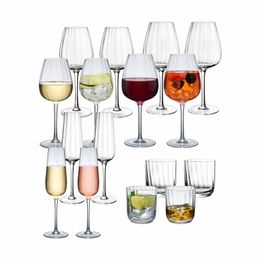 Villeroy & Boch Gl&auml;ser-Set VILLEROY & BOCH "Gl&auml;serset Rose Garden 16er Set transparent", transparent, B:2cm H:2cm, Glas, Trinkgef&auml;&szlig;e, Sp&uuml;lmaschinengeeignet