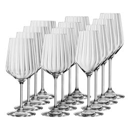Gl&auml;ser-Set Spiegelau "Wein- & Champagnergl&auml;ser Lifestyle 12er Set transparent", bunt (transparent), B:2cm H:2cm, Glas, Trinkgef&auml;&szlig;e, Sp&uuml;lmaschinenfest