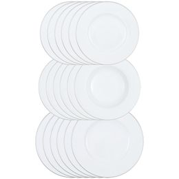Villeroy & Boch Geschirr-Set VILLEROY & BOCH "Tellerset Anmut Platinum No.1 18er Set wei&szlig;", wei&szlig;, 18, Porzellan, Geschirr-Sets, Geschirr-Set, Sp&uuml;lmaschinengeeignet