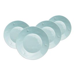 Fr&uuml;hst&uuml;cksteller LA ROCH&Egrave;RE FRANCE "Dessertteller Biene &oslash; 21 cm 4er Set blau", blau, B:27,4cm H:2cm L:27,4cm T:27,4cm &Oslash;:21,4cm, Speiseteller, Sp&uuml;lmaschinengeeignet, Mikrowellengeeignet