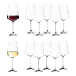 Gl&auml;ser-Set Leonardo "Wein- und Sektgl&auml;ser Puccini 12er Set transparent", bunt (transparent), B:2cm H:2cm, Glas, Trinkgef&auml;&szlig;e, Ideal f&uuml;r den Alltag, sp&uuml;lmaschinengeeignet