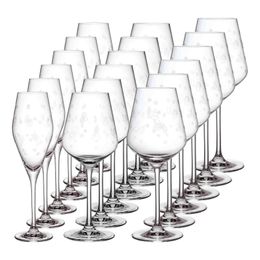 Villeroy & Boch Gl&auml;ser-Set VILLEROY & BOCH "Wein- und Sektgl&auml;ser-Set Toy's Delight 18er Set transparent", bunt (transparent), B:2cm H:2cm, Kristallglas, Trinkgef&auml;&szlig;e, Sp&uuml;lmaschinenfest