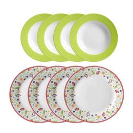 Ritzenhoff & Breker Geschirr-Set RITZENHOFF & BREKER "Tafelservice Shanti Doppio 8er Set bunt", bunt, 8, Porzellan, Geschirr-Sets, Geschirr-Set, Sp&uuml;lmaschinengeeignet
