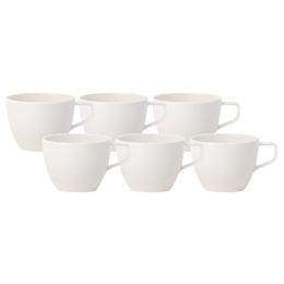 Villeroy & Boch Tasse VILLEROY & BOCH "Kaffeetassen Artesano Original 250 ml 6er Set wei&szlig;", wei&szlig;, B:2cm H:2cm, Porzellan, Trinkgef&auml;&szlig;e, Tasse, Sp&uuml;lmaschinengeeignet, Mikrowellenfest