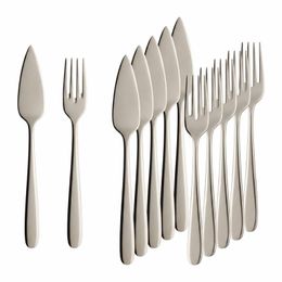 Villeroy & Boch Fischbesteck VILLEROY & BOCH "Fischbesteck Daily Line 6er Set silber", silber, 12, Essbesteck-Sets, Sp&uuml;lmaschinenfest