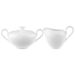 Villeroy & Boch Milch- und Zuckerset VILLEROY & BOCH "Milch- und Zucker-Set Anmut wei&szlig;", wei&szlig;, 1, Porzellan, Geschirr-Sets, Sp&uuml;lmaschinenfest, Mikrowellensicher
