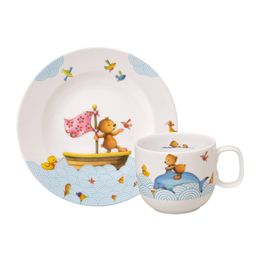 Villeroy & Boch Kindergeschirr-Set VILLEROY & BOCH "Fr&uuml;hst&uuml;cksset Happy as a Bear 2er Set bunt", bunt, 2, Porzellan, Geschirr-Sets, Sp&uuml;lmaschinenfest, Mikrowellensicher