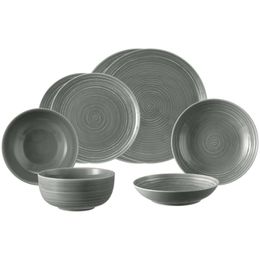 Geschirr-Set Seltmann Weiden "Einsteiger-Set Terra 8er Set", grau (perlgrau), 8, Porzellan, Geschirr-Sets, Geschirr-Set, Sp&uuml;lmaschinenfest, Mikrowellensicher, Ofenfest