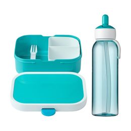 Lunchbox Mepal "Lunchset Campus 2er Set", blau (t&uuml;rkis), B:2cm H:2cm L:2cm, Kunststoff, Lebensmittelaufbewahrungsbeh&auml;lter, Lunchbox