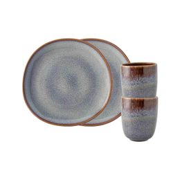 Geschirr-Set "Fr&uuml;hst&uuml;cks-Set Lave 4er Set", beige, 4, Steingut, LIKE. BY VILLEROY & BOCH, Geschirr-Sets, Geschirr-Set, Sp&uuml;lmaschinenfest, Mikrowellensicher