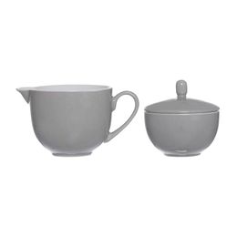 Ritzenhoff & Breker Milch- und Zuckerset RITZENHOFF & BREKER "Milchk&auml;nnchen & Zuckerdose Doppio", grau, 2, Porzellan, Geschirr-Sets, Sp&uuml;lmaschinengeeignet