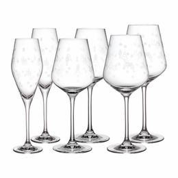 Villeroy & Boch Gl&auml;ser-Set VILLEROY & BOCH "Wein- und Sektgl&auml;ser-Set Toy's Delight 6er Set transparent", bunt (transparent), B:2cm H:2cm, Kristallglas, Trinkgef&auml;&szlig;e, Sp&uuml;lmaschinenfest