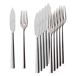 Villeroy & Boch Fischbesteck VILLEROY & BOCH "Fischbesteck Piemont 6er Set silber", silber, 12, Essbesteck-Sets, Sp&uuml;lmaschinenfest