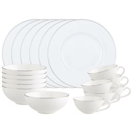 Villeroy & Boch Geschirr-Set VILLEROY & BOCH "Fr&uuml;hst&uuml;cks-Set Anmut Platinum No. 1 18er Set wei&szlig;", wei&szlig;, 18, Porzellan, Geschirr-Sets, Geschirr-Set, Sp&uuml;lmaschinenfest