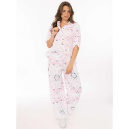 Stoffhose Zwillingsherz "Paisley Dreams", Damen, Gr. N-Gr, wei&szlig;, Web, Obermaterial: 100% Baumwolle, gemustert, mehrfarbig, weit normal, Hosen Stoffhose, Paisley Muster, elastischer Bund mit Kordel, Musselin