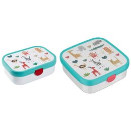 Lunchbox Mepal "Brotdosen-Set Campus (2025) 2er Set", bunt (animal friends), B:2cm H:2cm L:2cm, Kunststoff, Lebensmittelaufbewahrungsbeh&auml;lter, Lunchbox, Sp&uuml;lmaschinenfest