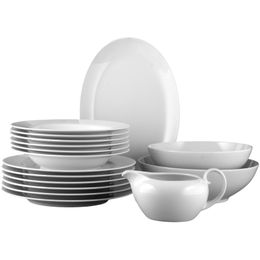 Geschirr-Set Seltmann Weiden "Tafelservice Rondo Liane Wei&szlig; 16er Set wei&szlig;", wei&szlig;, 16, Porzellan, Geschirr-Sets, Geschirr-Set, Sp&uuml;lmaschinengeeignet, Mikrowellengeeignet, Ofenfest, Salamandergeeignet, K&uuml;hlschrankgeeignet, Gefrierschrankgeeignet