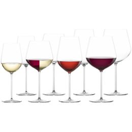 Gl&auml;ser-Set ZWIESEL GLAS "Rotwein- und Wei&szlig;weingl&auml;serset VUELO 8er Set transparent", transparent, B:2cm H:2cm, Glas, Trinkgef&auml;&szlig;e, Sp&uuml;lmaschinengeeignet