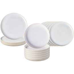 Geschirr-Set "Teller-Set Crafted 18er Set", wei&szlig; (cotton), 18, Porzellan, LIKE. BY VILLEROY & BOCH, Geschirr-Sets, Geschirr-Set, Sp&uuml;lmaschinengeeignet, Mikrowellengeeignet