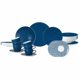 Geschirr-Set Seltmann Weiden "Kombiservice Life Fashion 30er Set", blau (classic blau), 30, Porzellan, Geschirr-Sets, Geschirr-Set, Sp&uuml;lmaschinenfest, Mikrowellensicher, Ofenfest