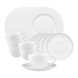 Villeroy & Boch Geschirr-Set VILLEROY & BOCH "Kaffeeservice Anmut 18er Set wei&szlig;", wei&szlig;, 18, Porzellan, Geschirr-Sets, Geschirr-Set, Sp&uuml;lmaschinenfest, Mikrowellensicher
