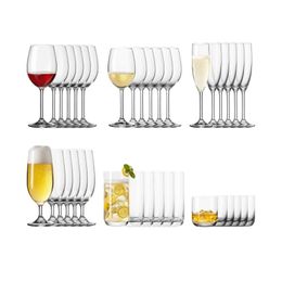 Gl&auml;ser-Set Leonardo "Komplettgl&auml;serset Daily transparent", bunt (transparent), B:2cm H:2cm, Glas, Trinkgef&auml;&szlig;e, Ideal f&uuml;r den Alltag, sp&uuml;lmaschinengeeignet