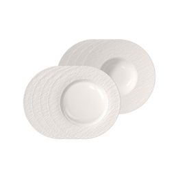 Villeroy & Boch Geschirr-Set VILLEROY & BOCH "Teller-Set Manufacture Ice 8er Set wei&szlig;", wei&szlig;, 8, Porzellan, Geschirr-Sets, Geschirr-Set, Sp&uuml;lmaschinenfest, Mikrowellensicher