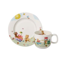 Villeroy & Boch Kindergeschirr-Set VILLEROY & BOCH "Fr&uuml;hst&uuml;cksset Hungry as a Bear 2er Set bunt", bunt, 2, Porzellan, Geschirr-Sets, Sp&uuml;lmaschinenfest, Mikrowellensicher