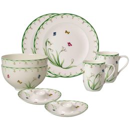 Villeroy & Boch Geschirr-Set VILLEROY & BOCH "Breakfast for Two 8-teilig Colourful Spring 8er Set bunt", bunt, 8, Porzellan, Geschirr-Sets, Geschirr-Set, Sp&uuml;lmaschinengeeignet, Mikrowellengeeignet