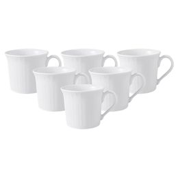Villeroy & Boch Espressotasse VILLEROY & BOCH "Mokka- / Espressotassen Cellini 100 ml 6er Set wei&szlig;", wei&szlig;, B:2cm H:2cm, Porzellan, Trinkgef&auml;&szlig;e, Espressotasse, Sp&uuml;lmaschinengeeignet, Mikrowellenfest