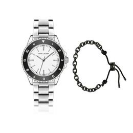 Quarzuhr MARC LAUDER "SMF4-1", silber, Armbanduhren, Herren, Quarzuhr