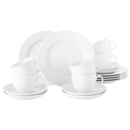 Geschirr-Set Seltmann Weiden "Kaffeeservice Rondo/Liane 18er Set wei&szlig;", wei&szlig;, 18, Porzellan, Geschirr-Sets, Geschirr-Set, Sp&uuml;lmaschinenfest, Mikrowellensicher, Ofenfest