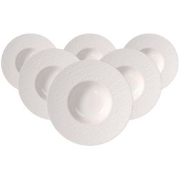 Villeroy & Boch Pastateller VILLEROY & BOCH "Speiseteller Manufacture Ice &oslash; 28 cm 6er Set wei&szlig;", wei&szlig;, B:28cm H:5,2cm L:28cm T:28cm &Oslash;:28cm, Speiseteller, Sp&uuml;lmaschinenfest, Mikrowellensicher