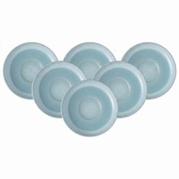 Untertasse "Kaffeeuntertassen Perlemor Aqua &oslash; 16,1 cm 6er Set blau", blau, B:16,1cm H:2,8cm L:16,1cm T:16,1cm &Oslash;:16,1cm, LIKE. BY VILLEROY & BOCH, Speiseteller, Sp&uuml;lmaschinengeeignet, Mikrowellengeeignet
