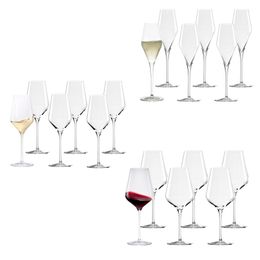Gl&auml;ser-Set ST&Ouml;LZLE "Wein- und Sektgl&auml;ser Quatrophil 18er Set transparent", transparent, B:2cm H:2cm, Glas, Trinkgef&auml;&szlig;e, Sp&uuml;lmaschinengeeignet
